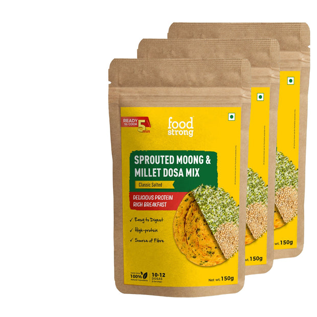 Sprouted Moong Instant Chilla/Dosa Mix (Classic Salted) | Pack of 3 X ...
