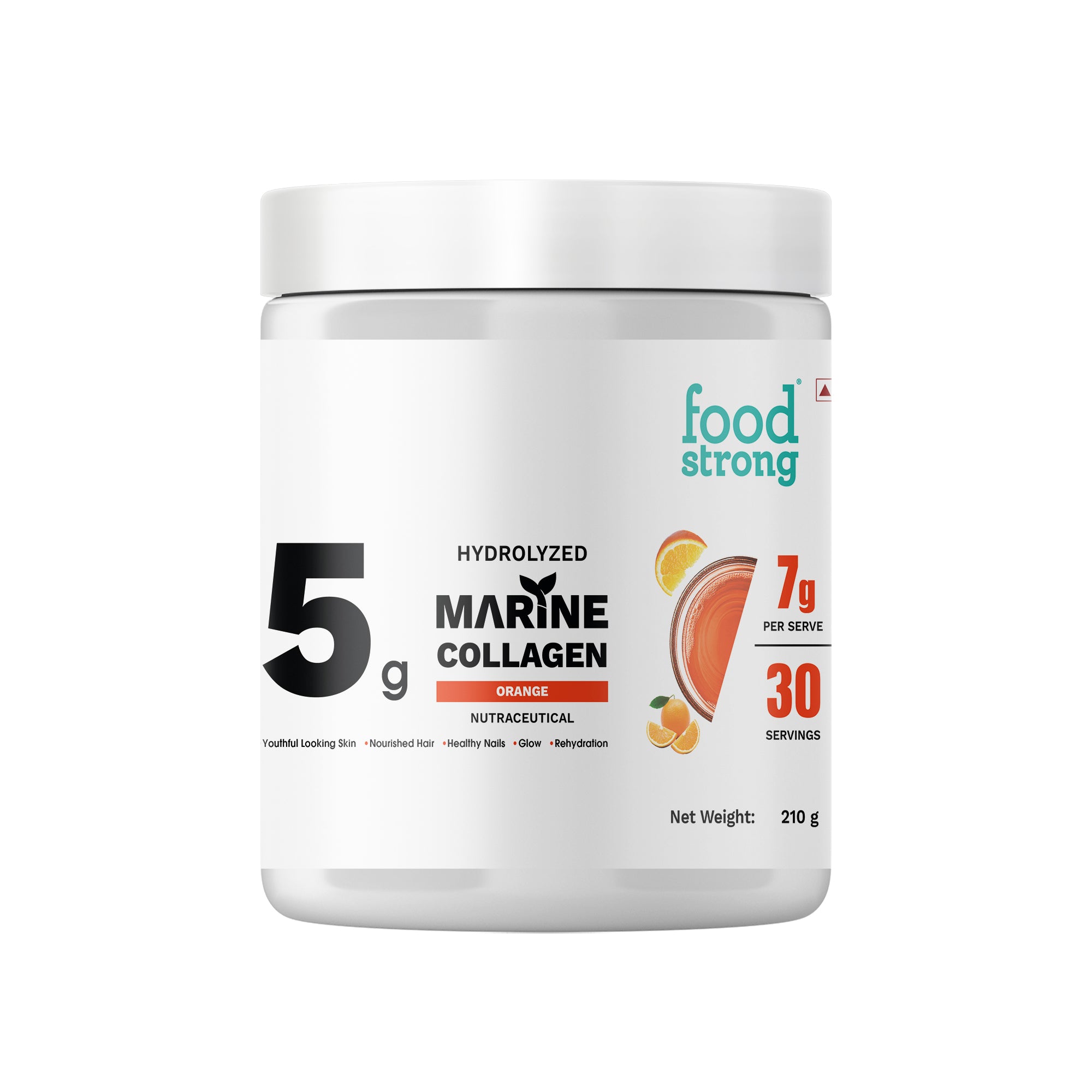 Hydrolyzed Marine Collagen Powder – Orange Flavour | 30 Servings ...