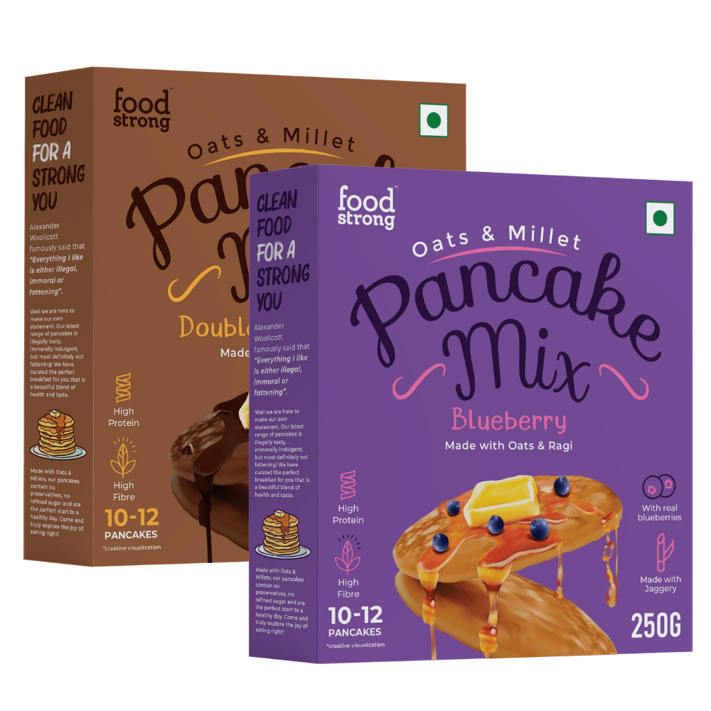 Oats & Millet Pancake Mix (Blueberry & Double Choco Chip) (2 x 250g ...